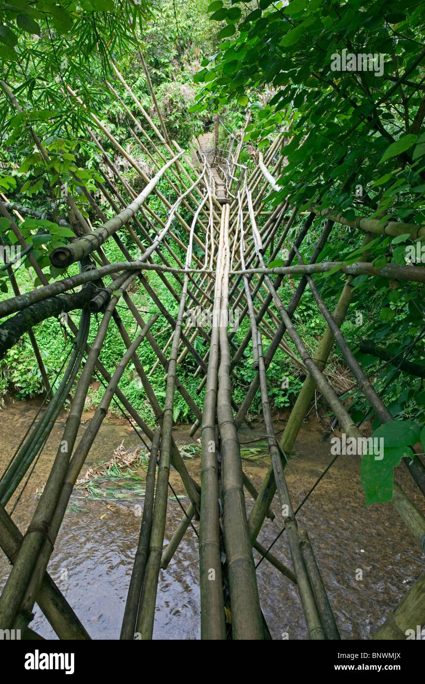 Wooden bidayuh footbridge over river hi-res stock photography and ...