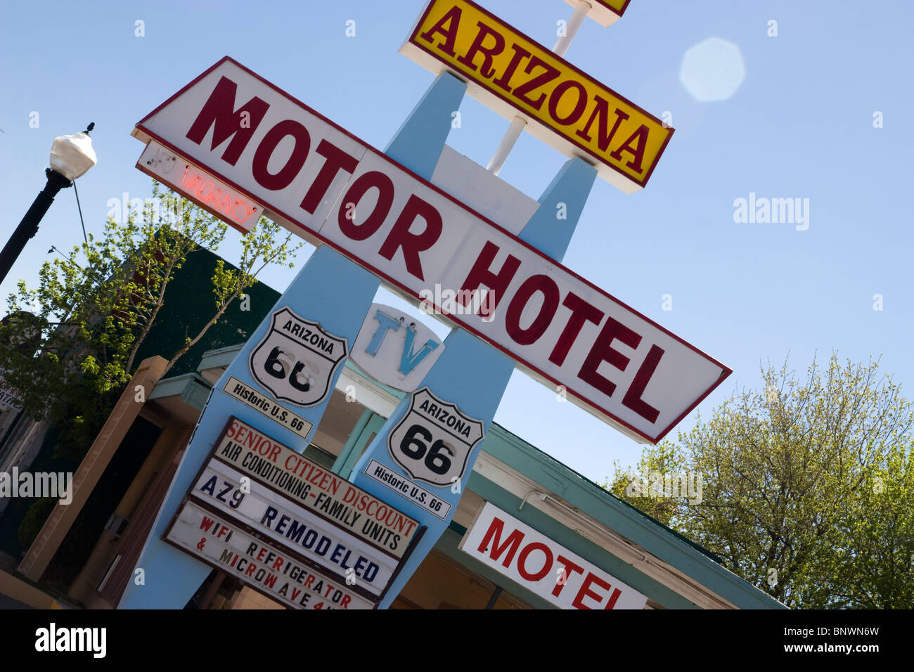 Old style Gas station on the famous route 66 road in USA Stock Photo ...