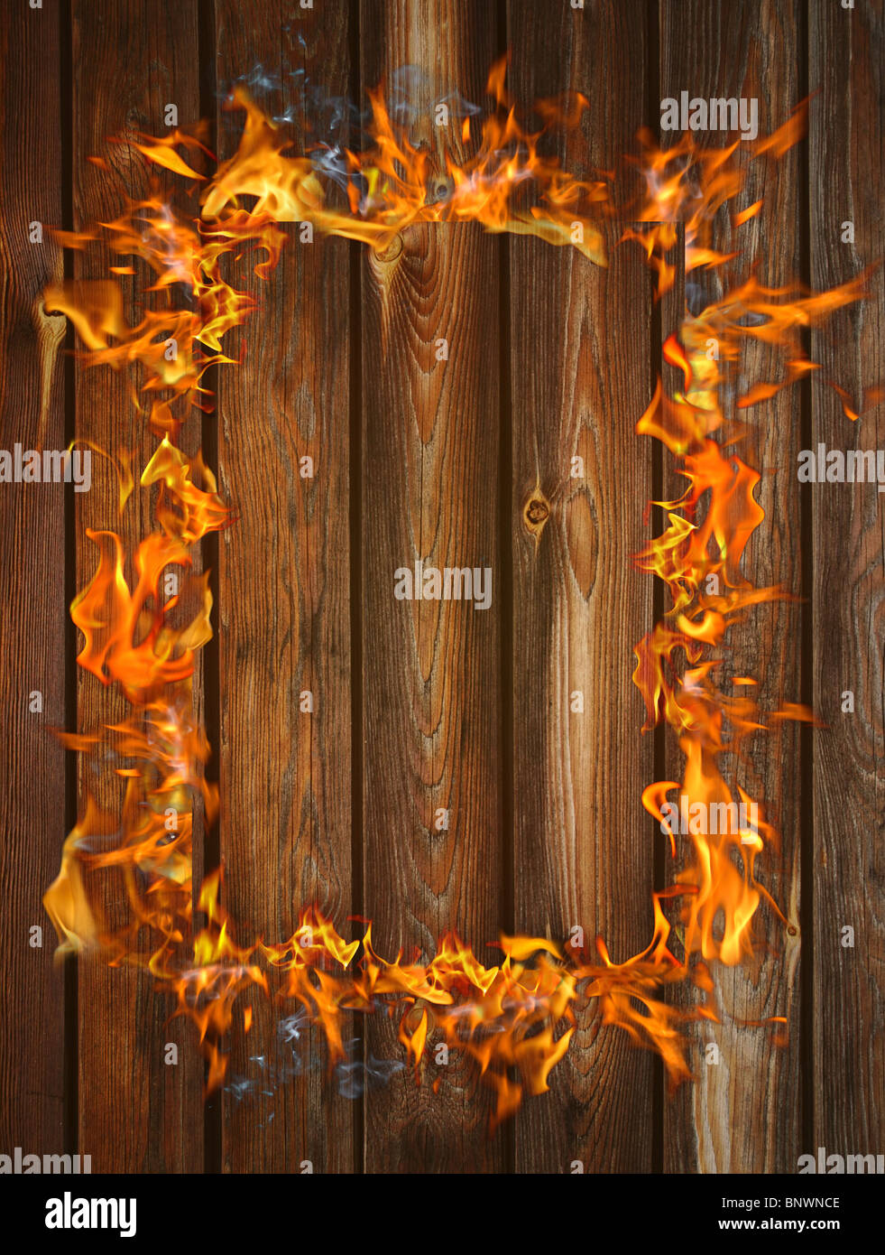 Old wood texture with fire frame Stock Photo - Alamy