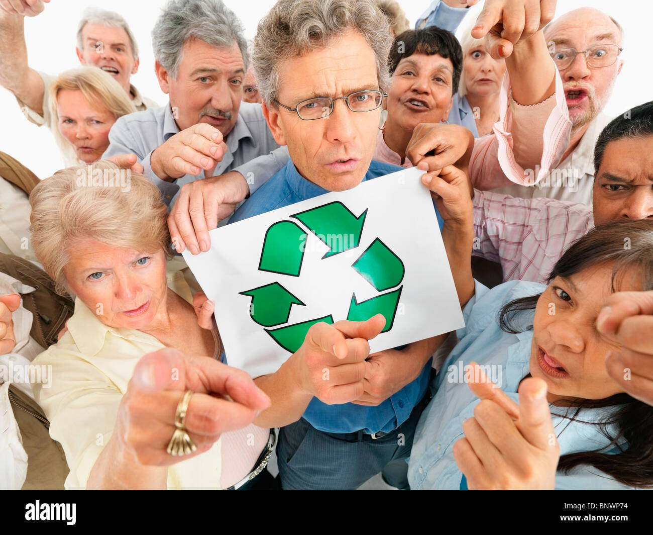 A group of people pointing their fingers Stock Photo - Alamy