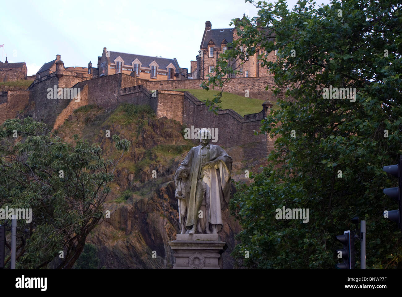 Edinburgh Castle (Scotland) photographed in early evening light with ...