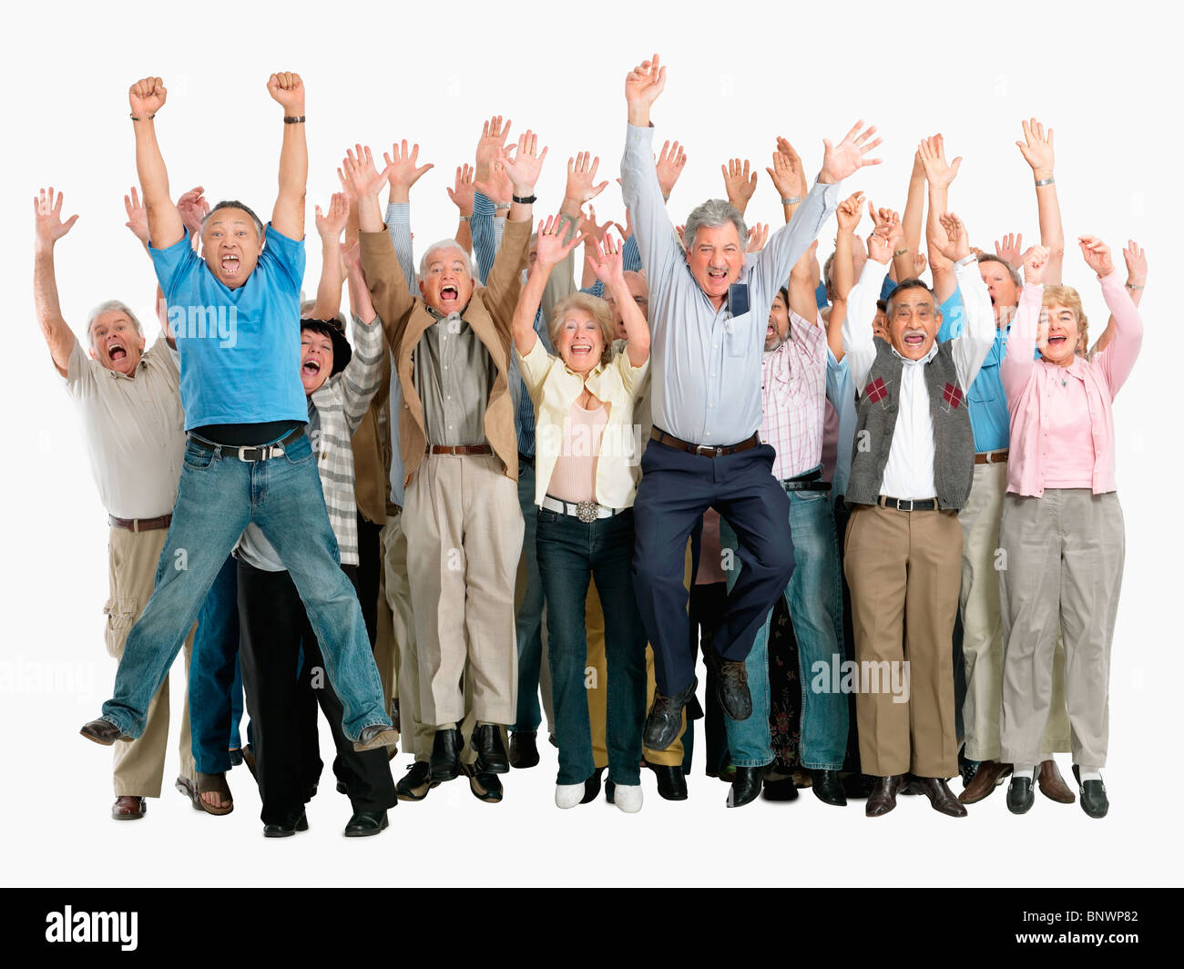 A group of excited people jumping for joy Stock Photo - Alamy