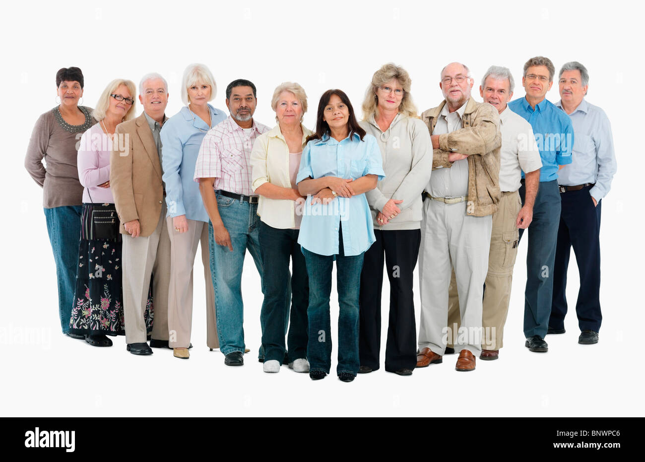 A group of people standing in a row Stock Photo - Alamy
