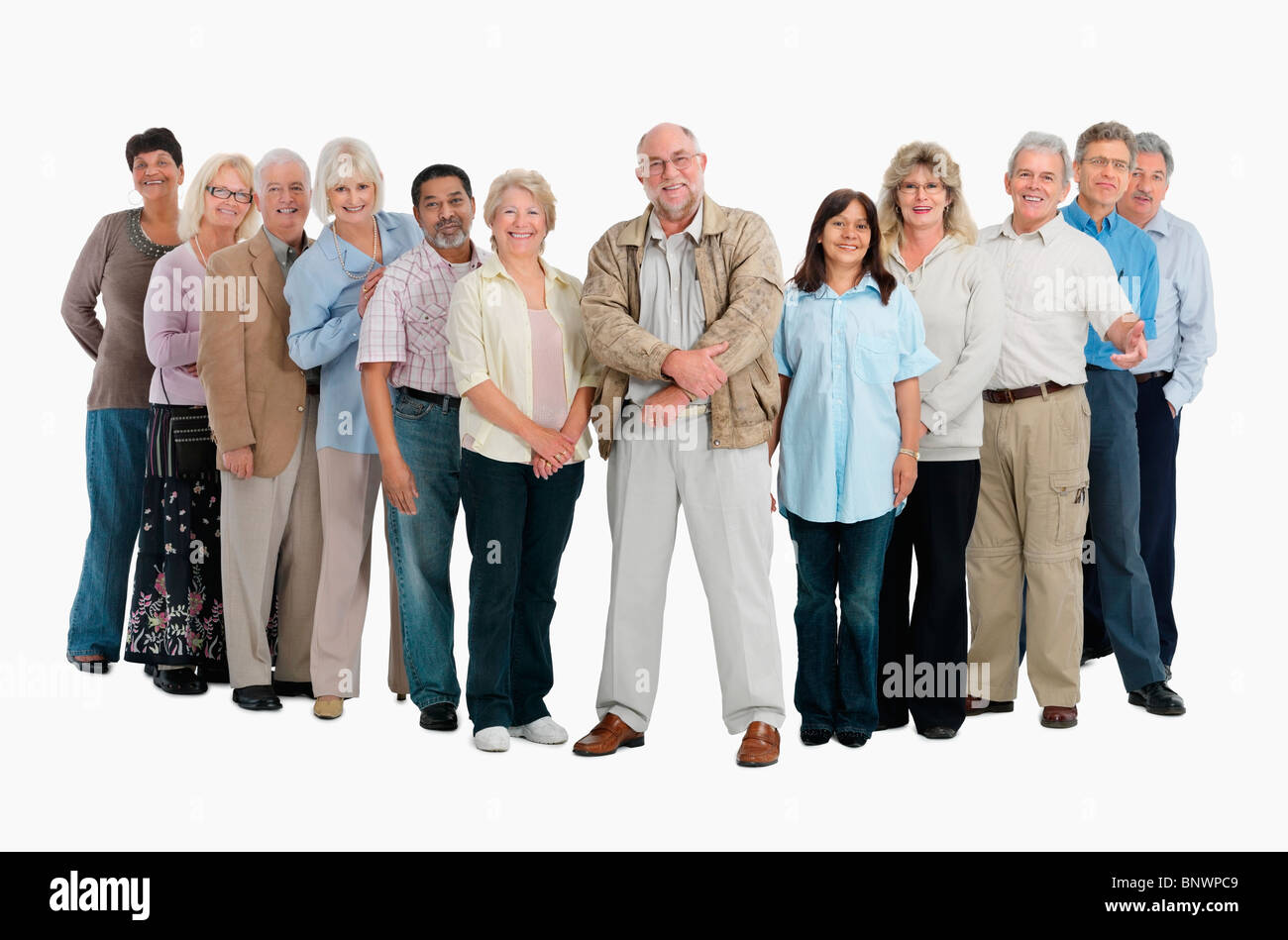 A group of people standing in a row Stock Photo - Alamy
