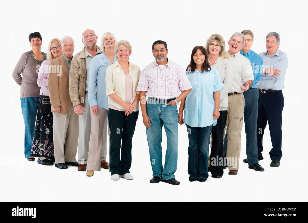A group of people standing in a row Stock Photo - Alamy