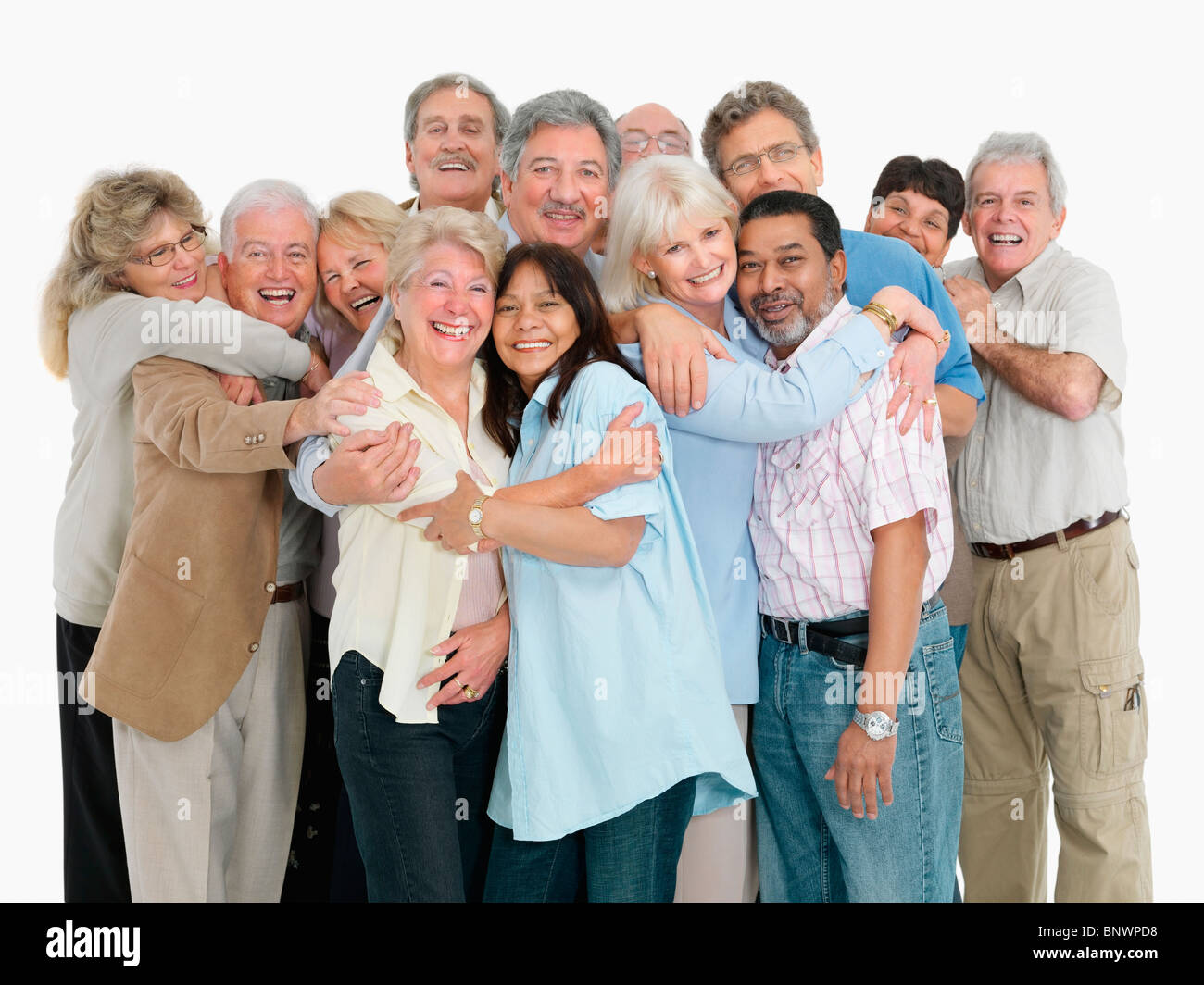 A group of people embracing Stock Photo - Alamy