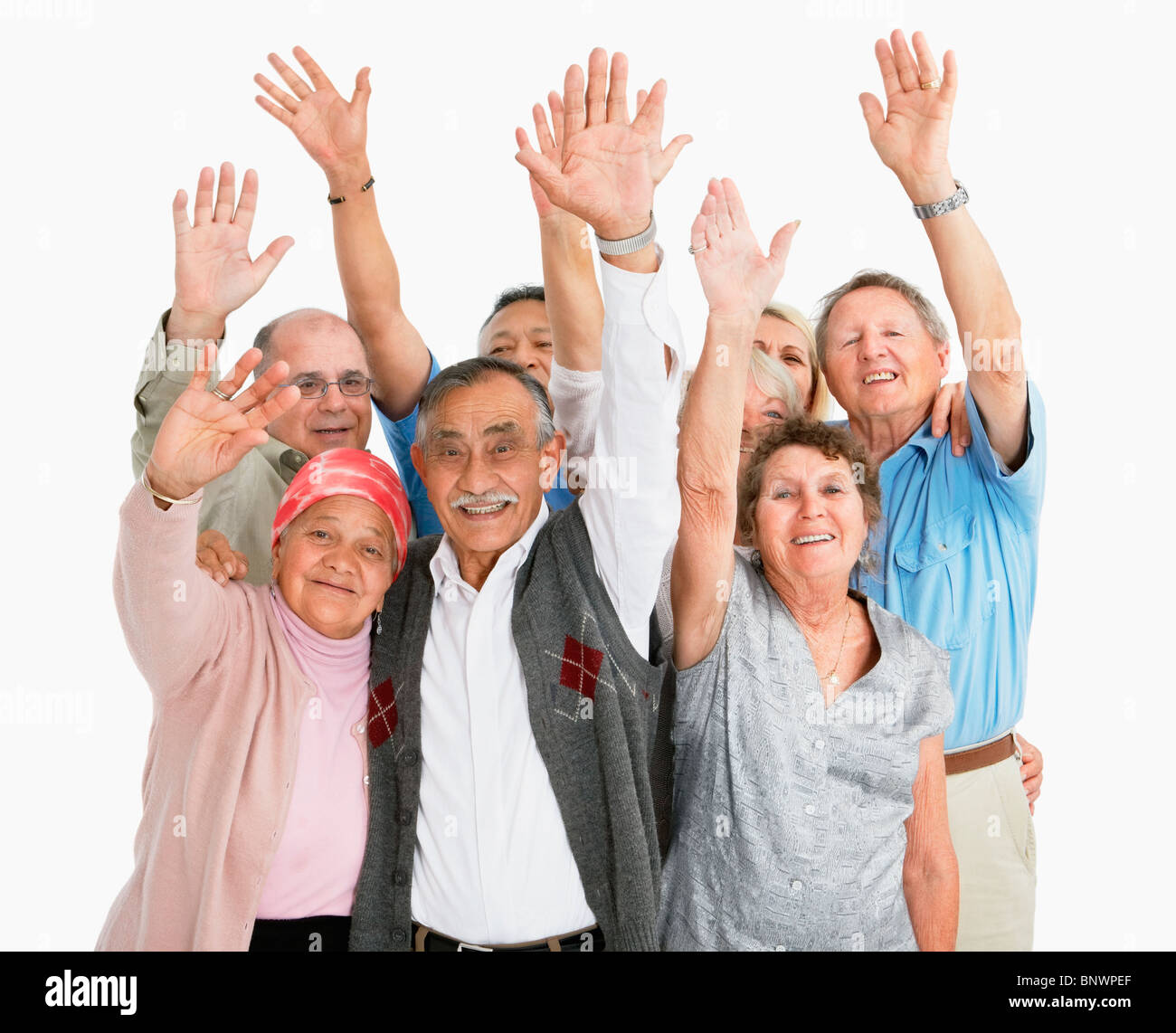 Group Of People Waving Goodbye