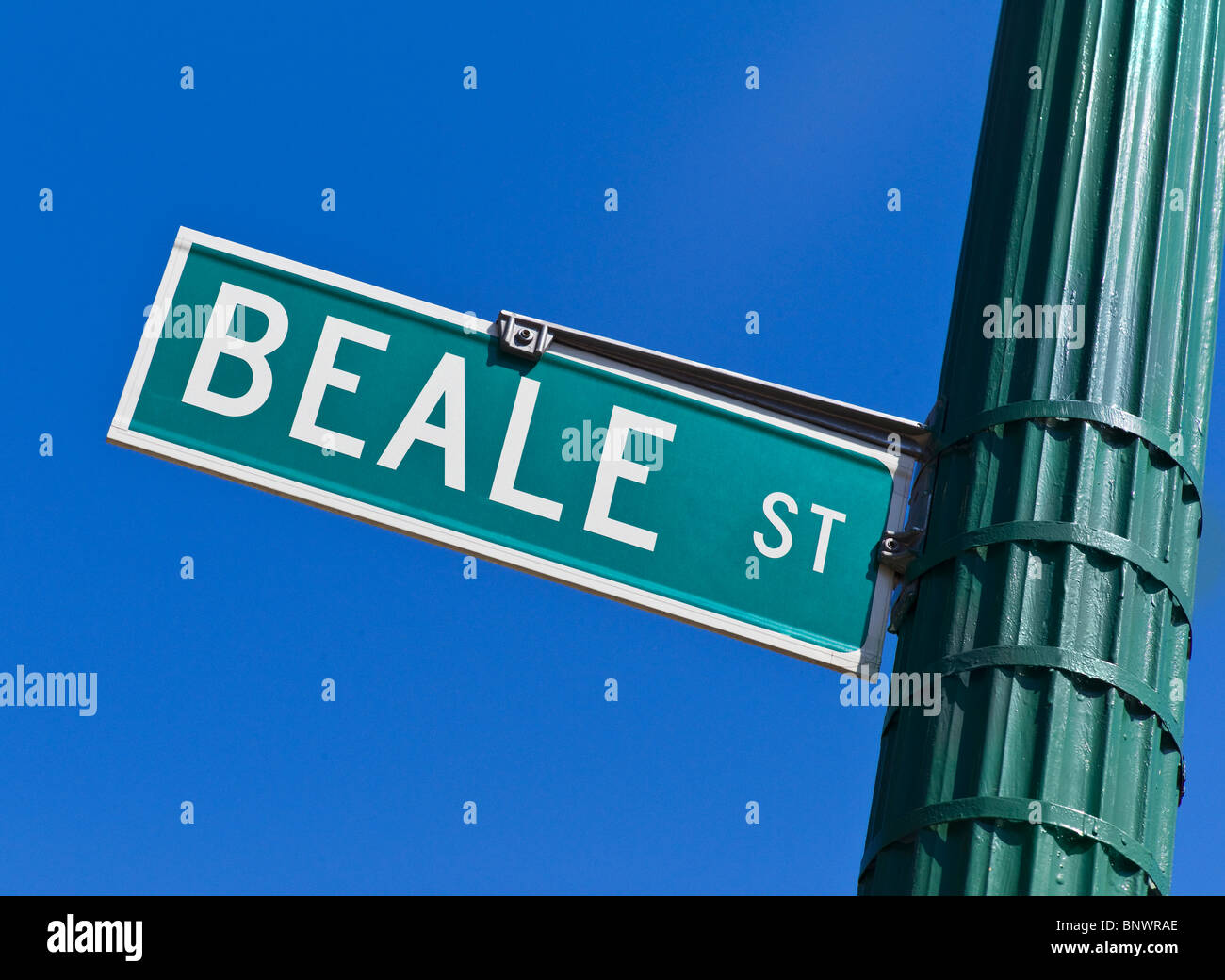Beale Street sign and post Stock Photo - Alamy