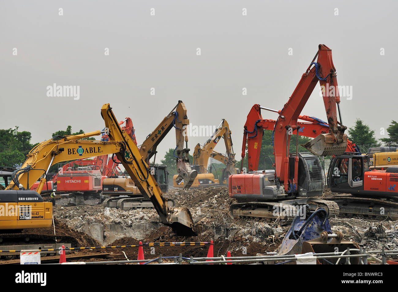 Excavators on construction site hi-res stock photography and images - Alamy
