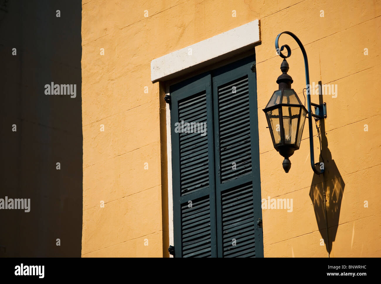 Lantern on exterior of building Stock Photo - Alamy