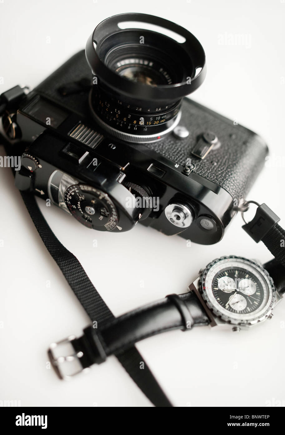 Classic camera and watch Stock Photo - Alamy