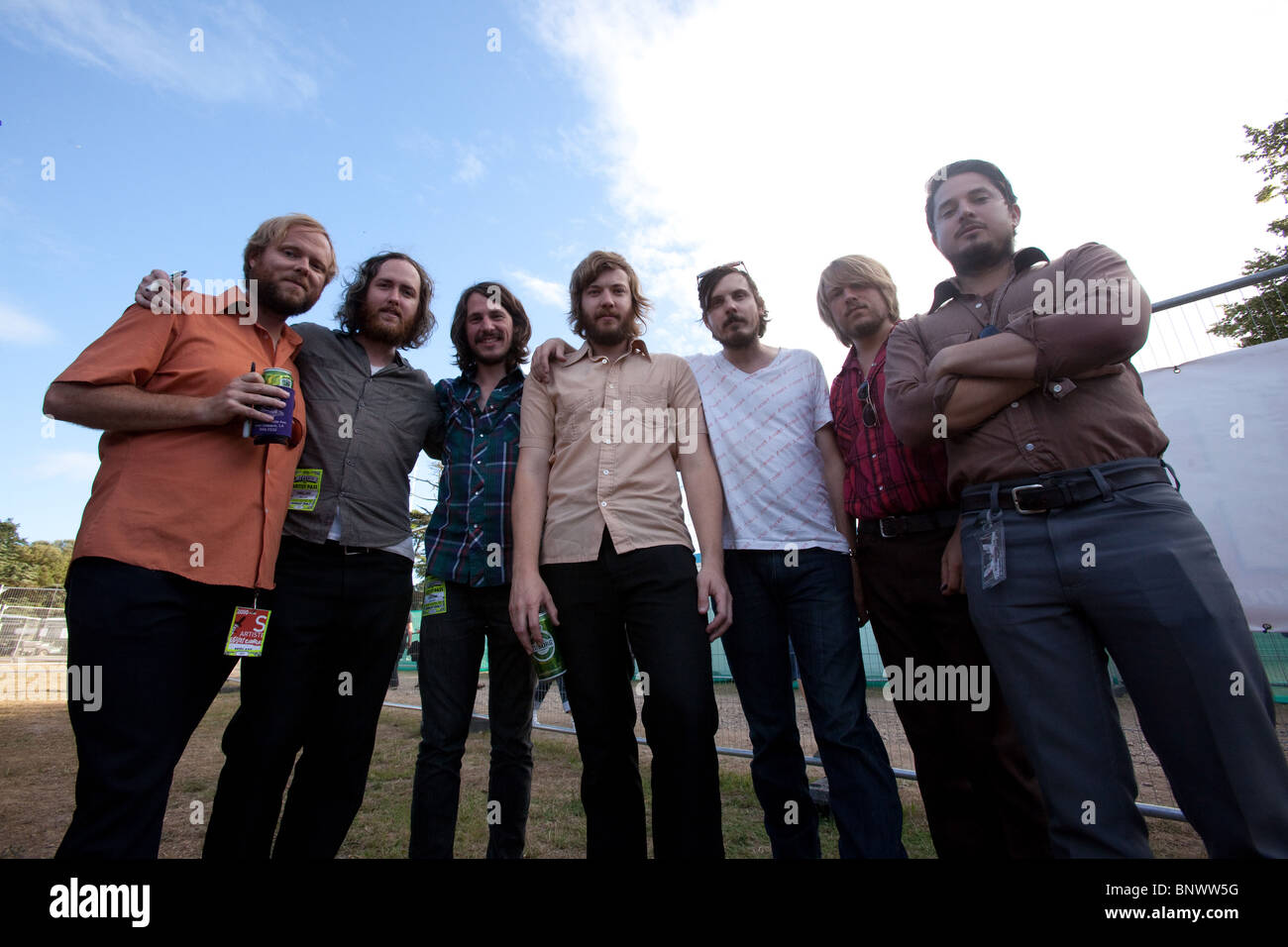 American rock band, Midlake, backstage at the latitude festival 2010 ...