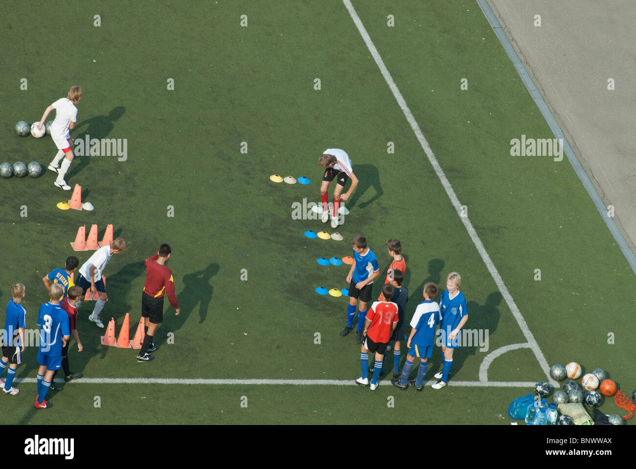 Kids football training Stock Photo - Alamy