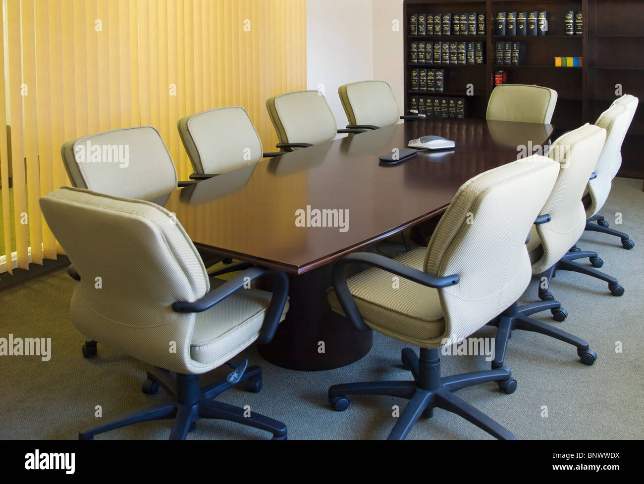 Desk and chairs in conference room Stock Photo - Alamy