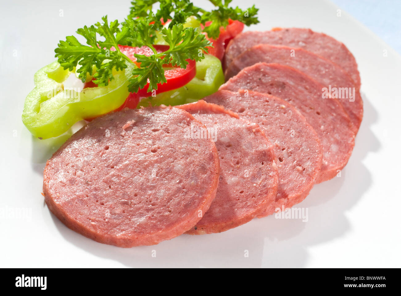 Half pepperoni sausage hi-res stock photography and images - Alamy