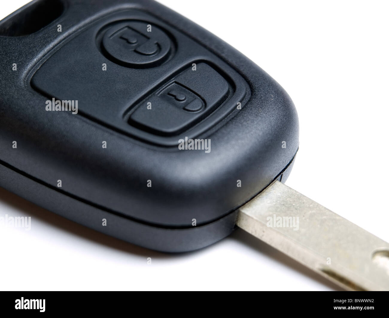 Macro of wireless electronic car key on a white background Stock Photo ...