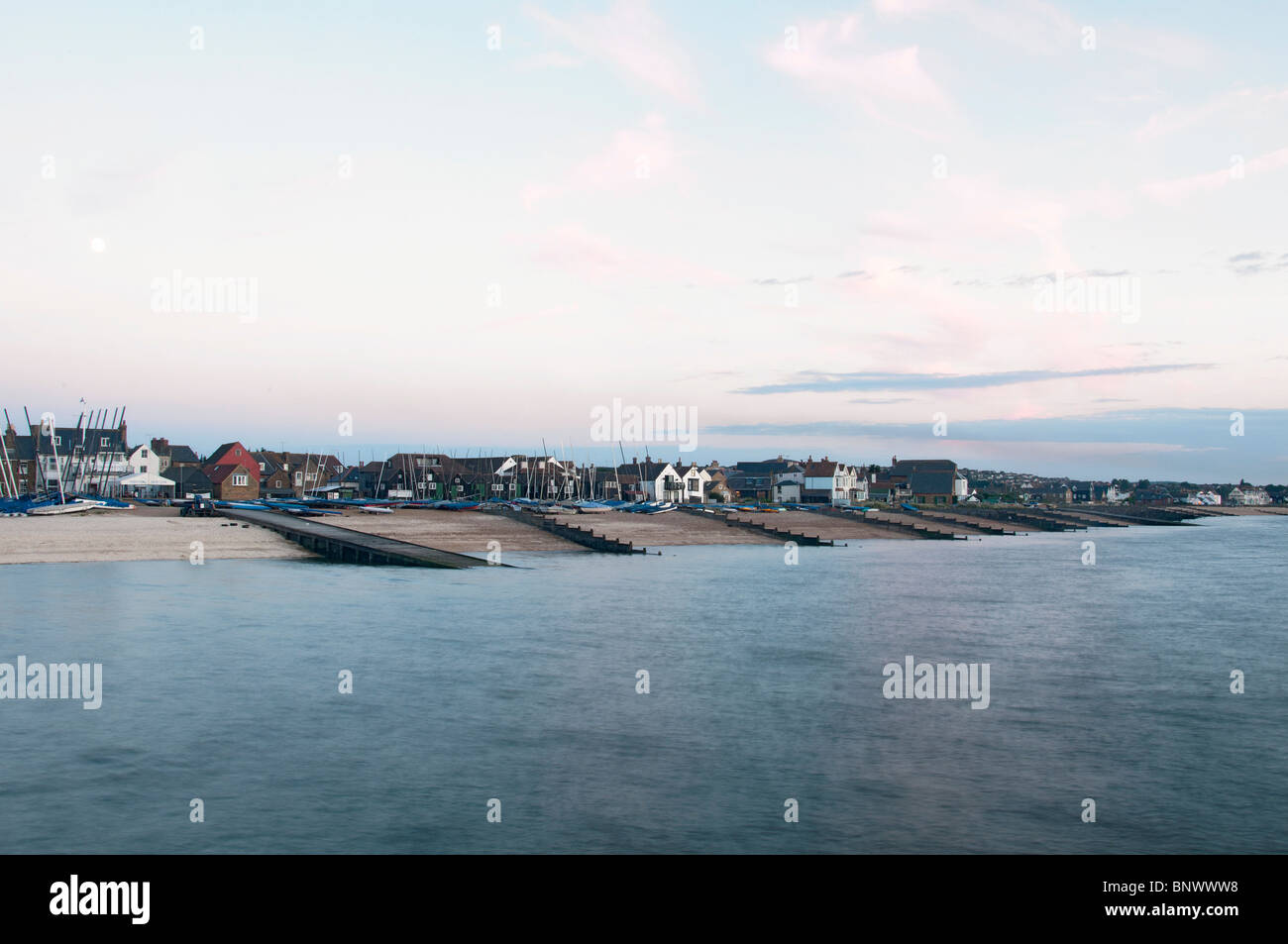 Whitstable beach at high tide Stock Photo - Alamy