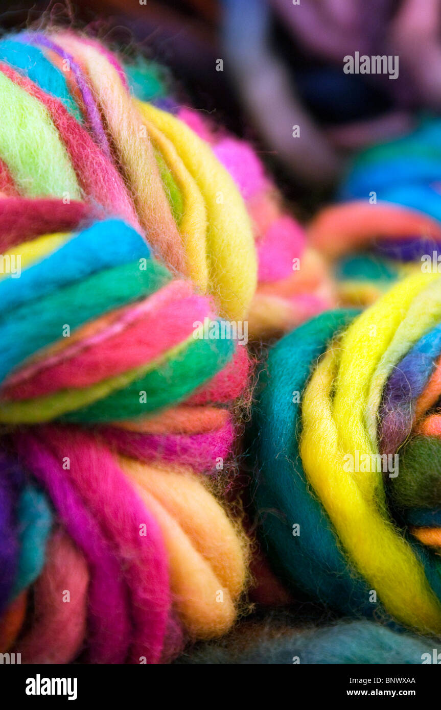Colourful balls of wool Stock Photo - Alamy
