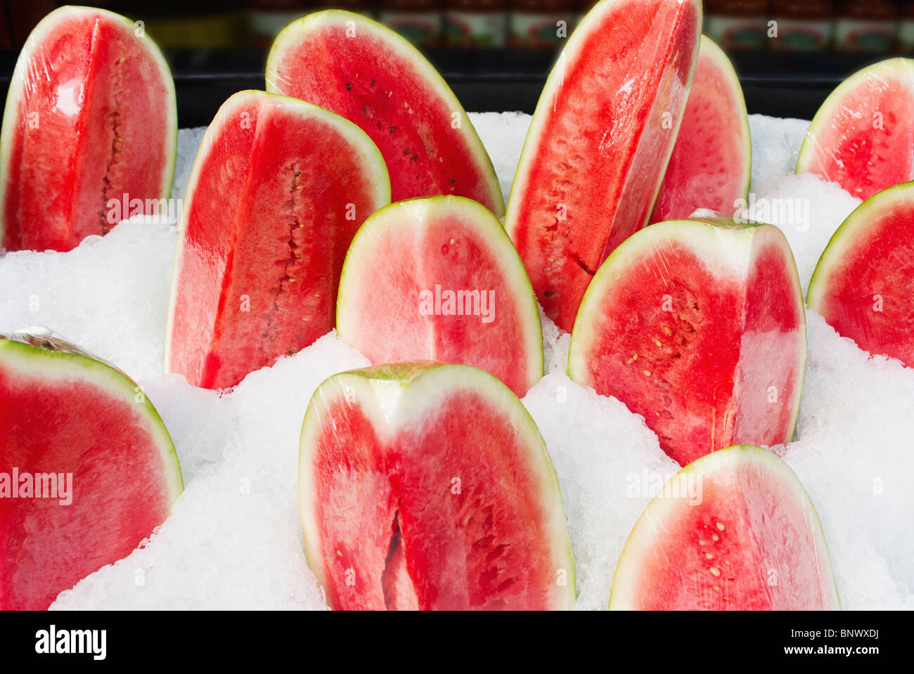 Watermelon in ice Stock Photo - Alamy