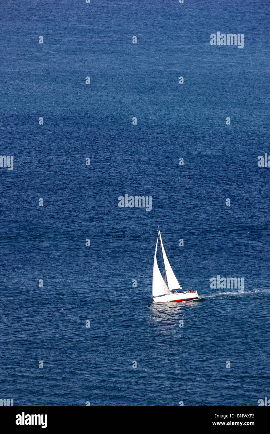 Sailing boat, yacht, sailing at the open sea Stock Photo - Alamy