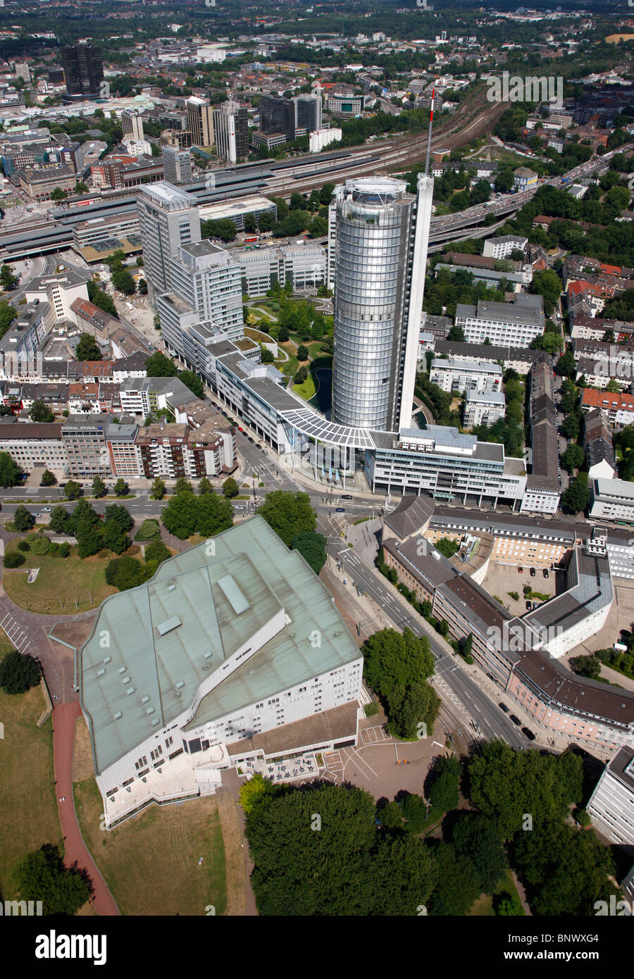 City center, skyline of Essen, Germany, in the Ruhr Area. Office ...