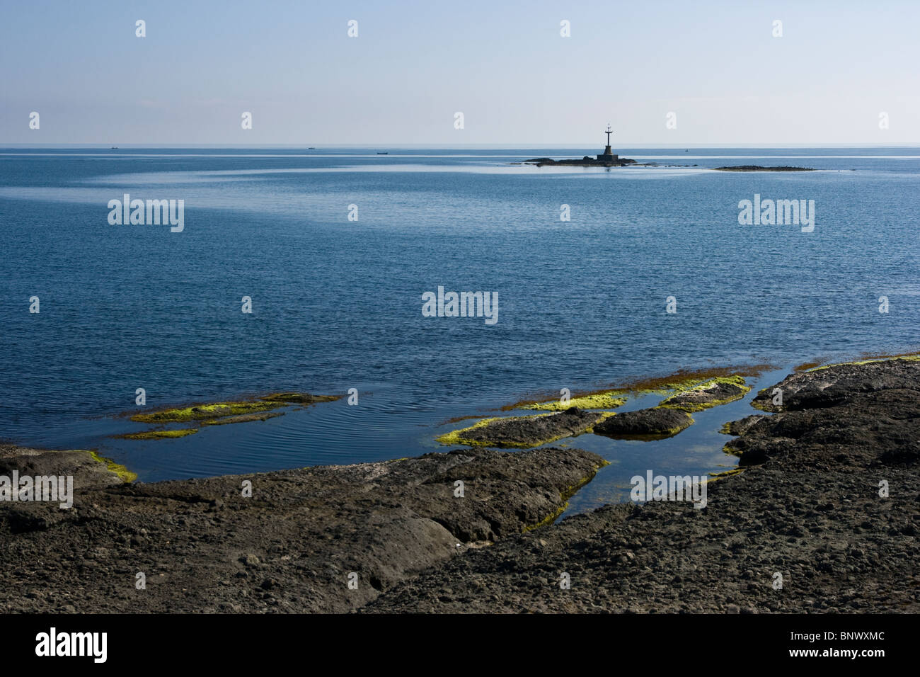 Southern Black Sea coast, Ahtopol lighthouse, Balkans, Bulgaria Stock ...