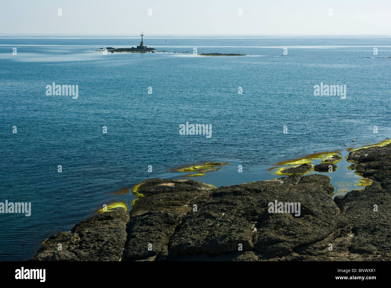 Southern Black Sea coast, Ahtopol lighthouse, Balkans, Bulgaria Stock ...