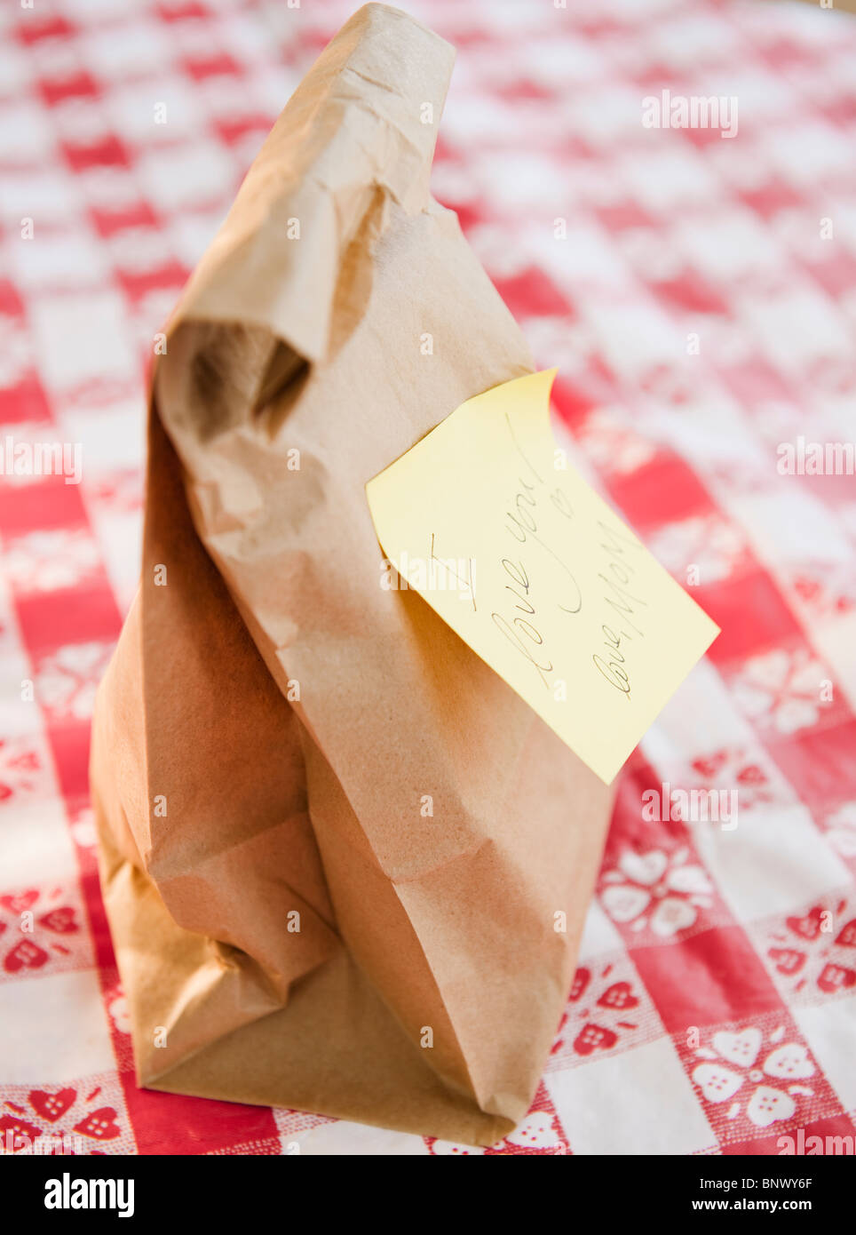 School lunch in brown paper bag Stock Photo - Alamy