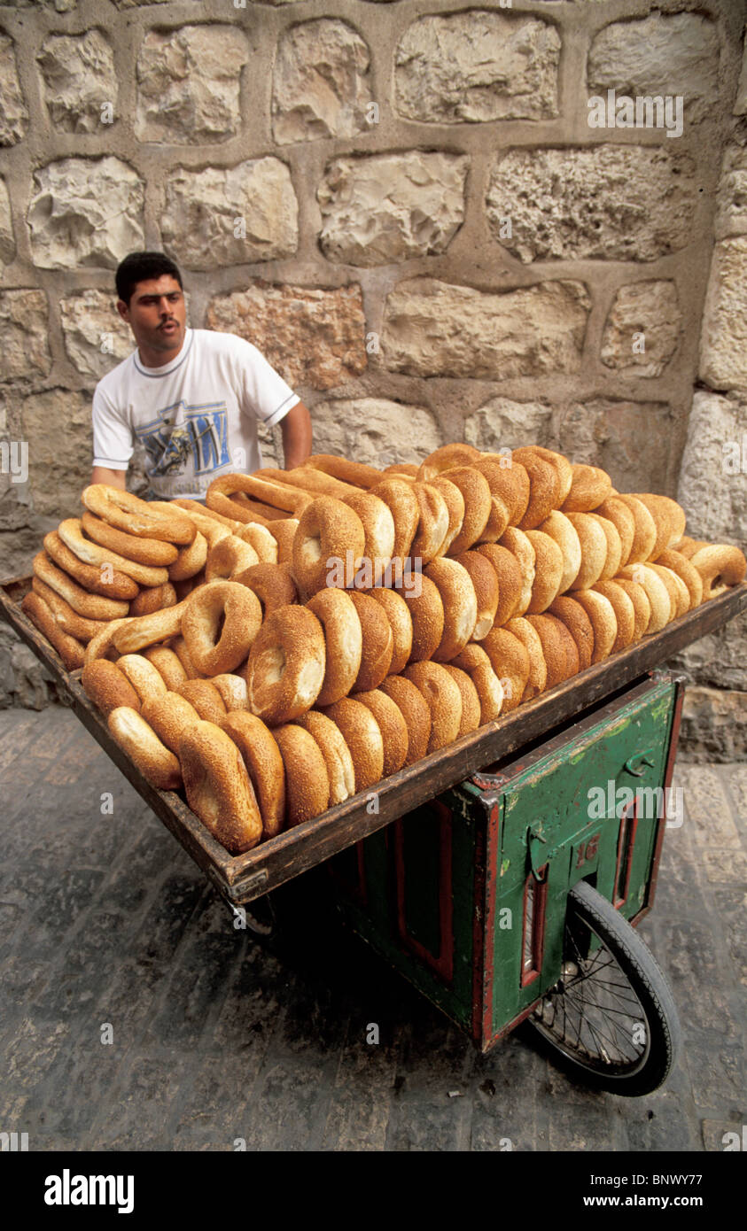 Israel, Jerusalem, a bread seller at the Old City Stock Photo - Alamy