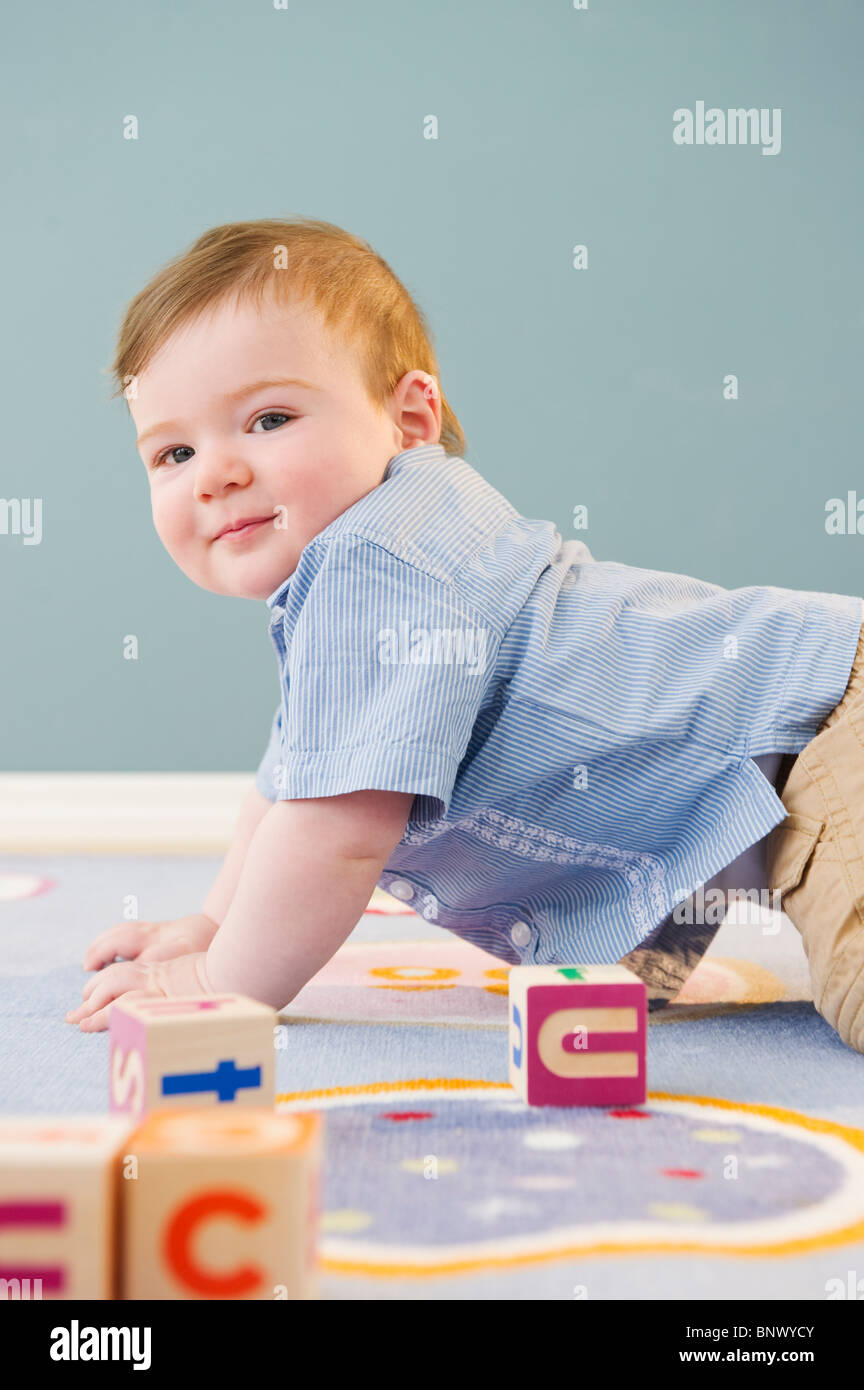 Baby With Building Blocks Babies High Resolution Stock Photography and ...