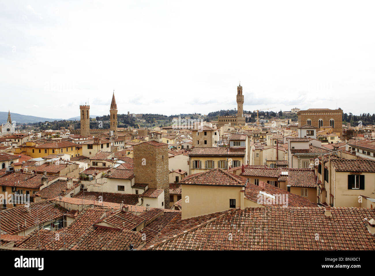 Beautiful red rooftops of Florence from Giotto’s Campanile in Florence ...