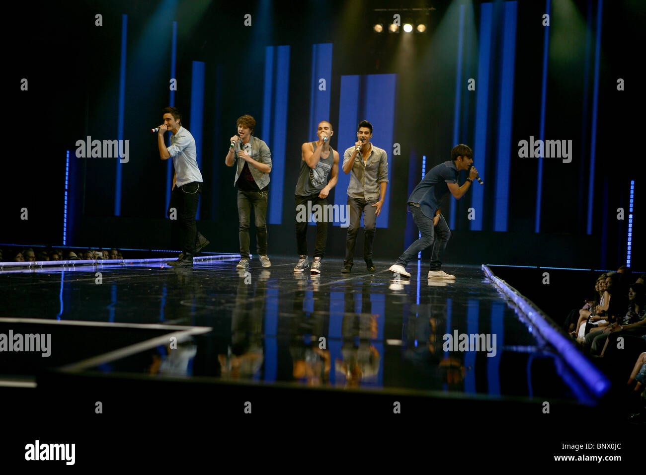 The Wanted performing at the London Clothes show June 2010 Stock Photo ...