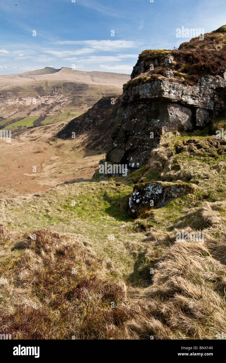 Craig Cerrig Gleisiad nature reserve in the Brecon Beacons looking ...