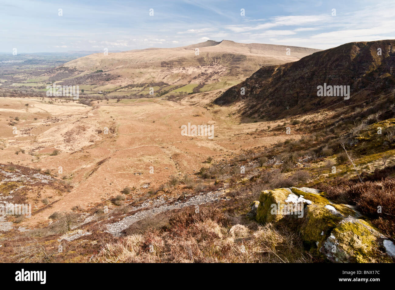 Craig Cerrig Gleisiad nature reserve in the Brecon Beacons looking ...