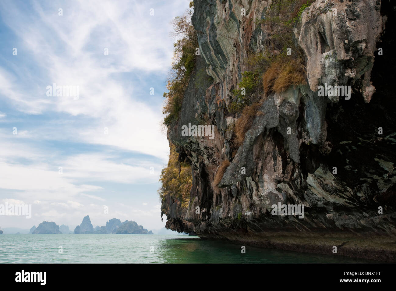 Unusual limestone, or karst, islands in Phang Nga Bay, Thailand Stock ...