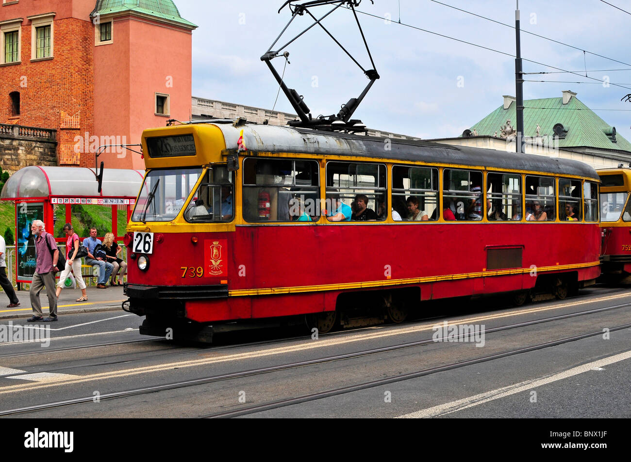 A Tram in Warsaw, Poland Stock Photo - Alamy
