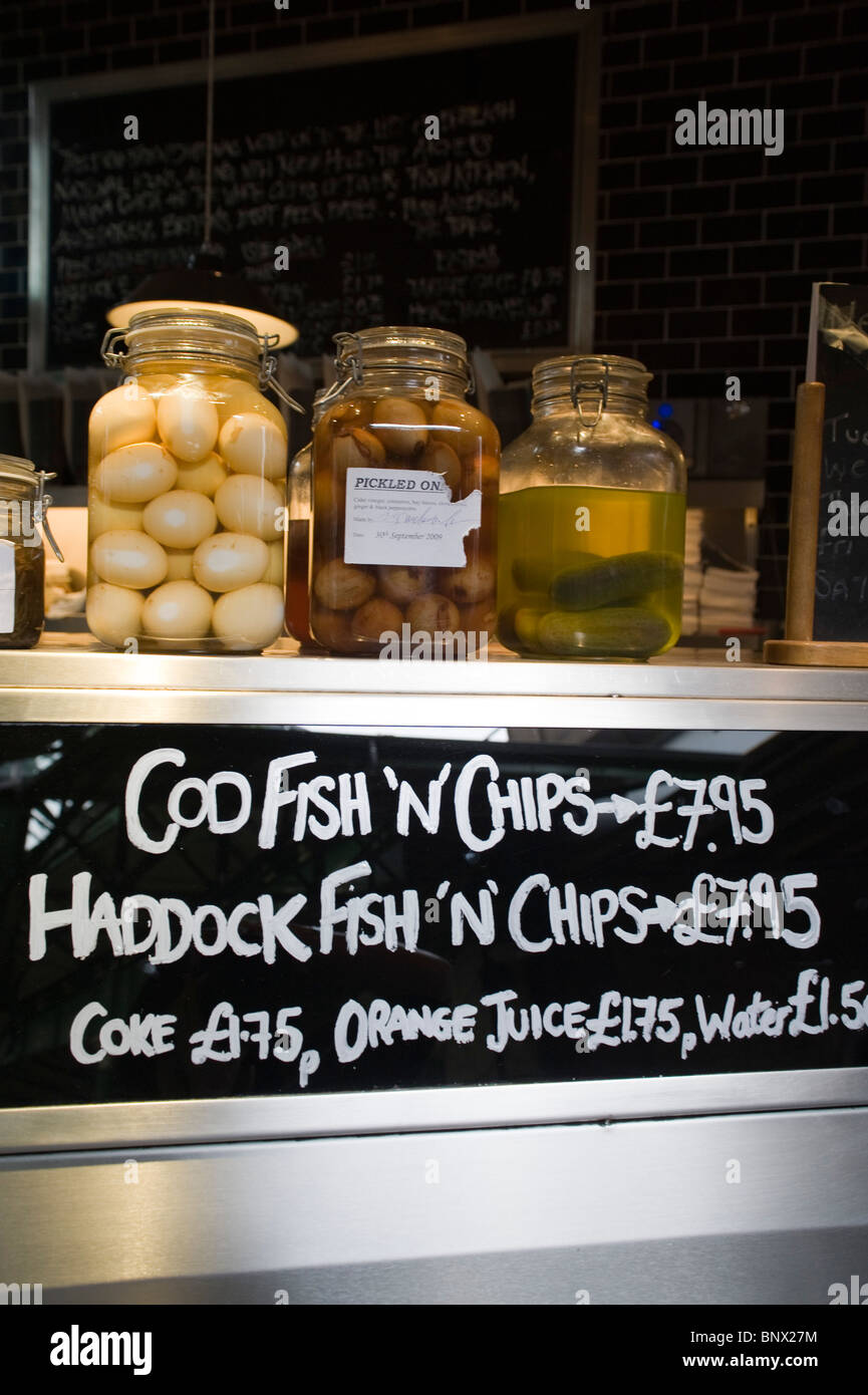 Fish and chips shop at Borough market, called Fish! Stock Photo - Alamy