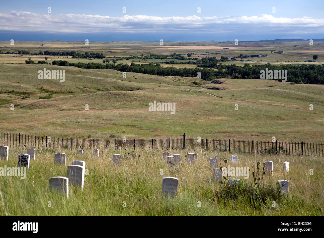 Marker at the spot where General Custer died at Little Big Horn ...