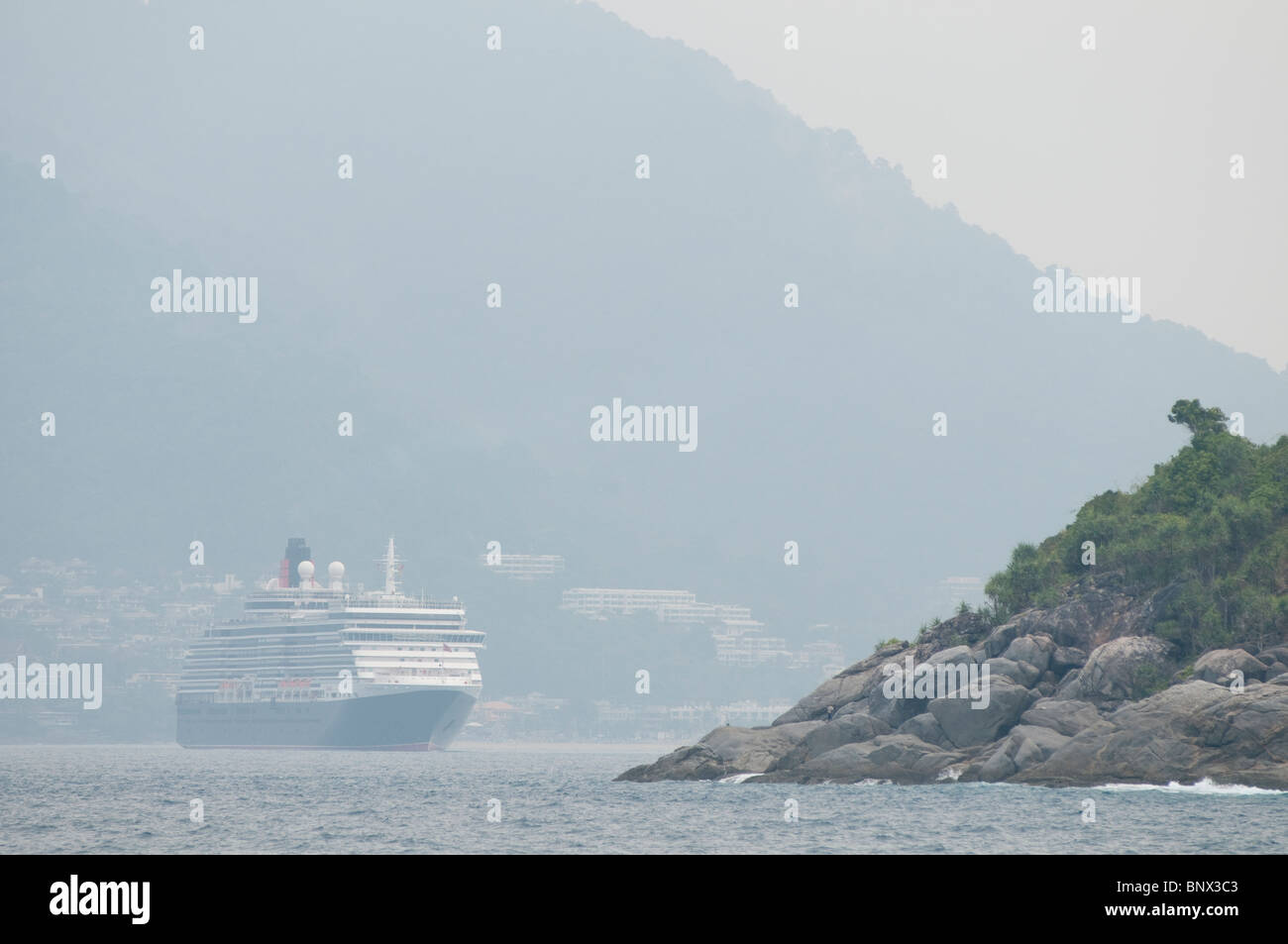 Large cruise ship off the coast of Phuket on the Adaman Sea, Phuket ...