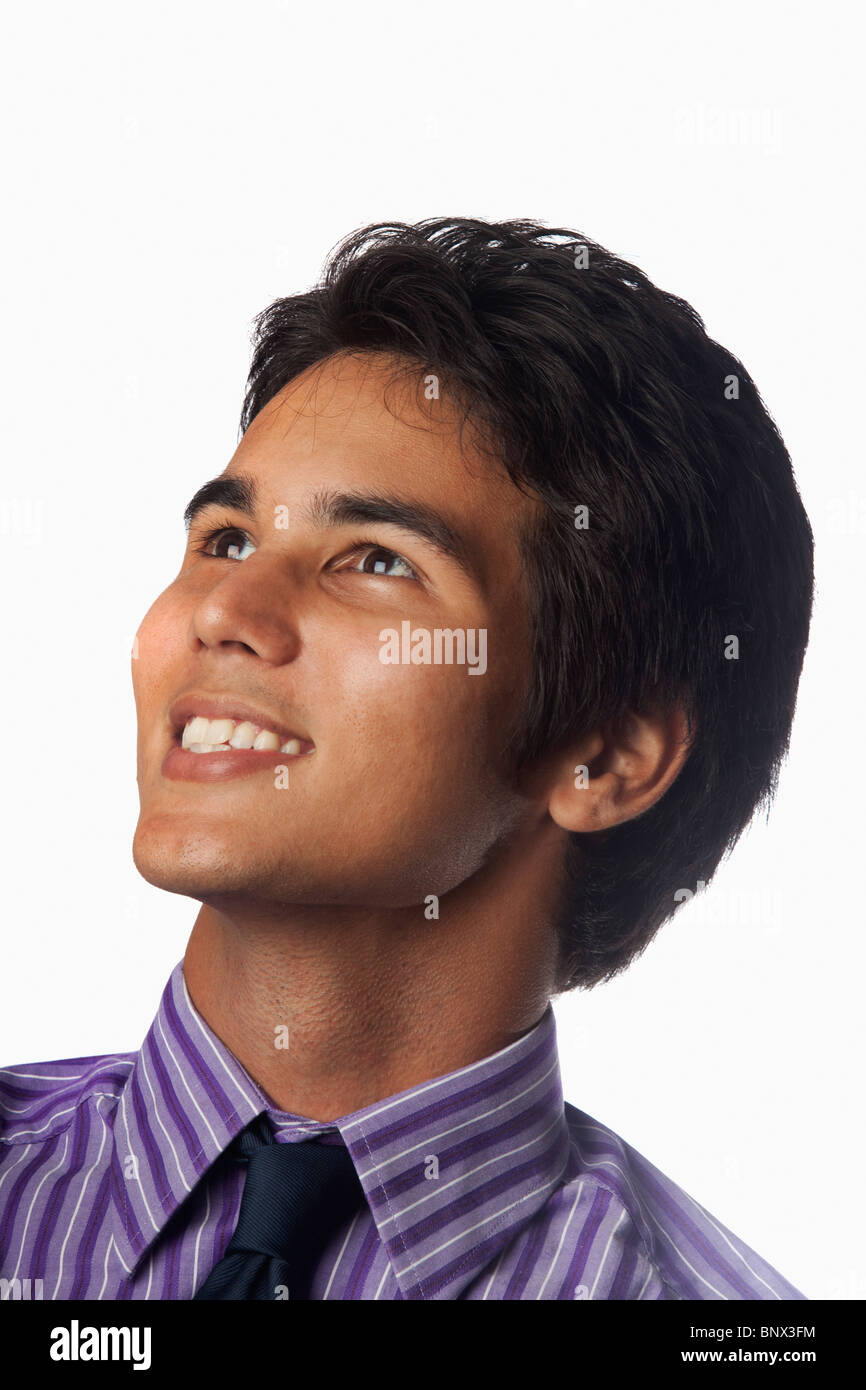 portrait of a young asian american man looking up Stock Photo - Alamy