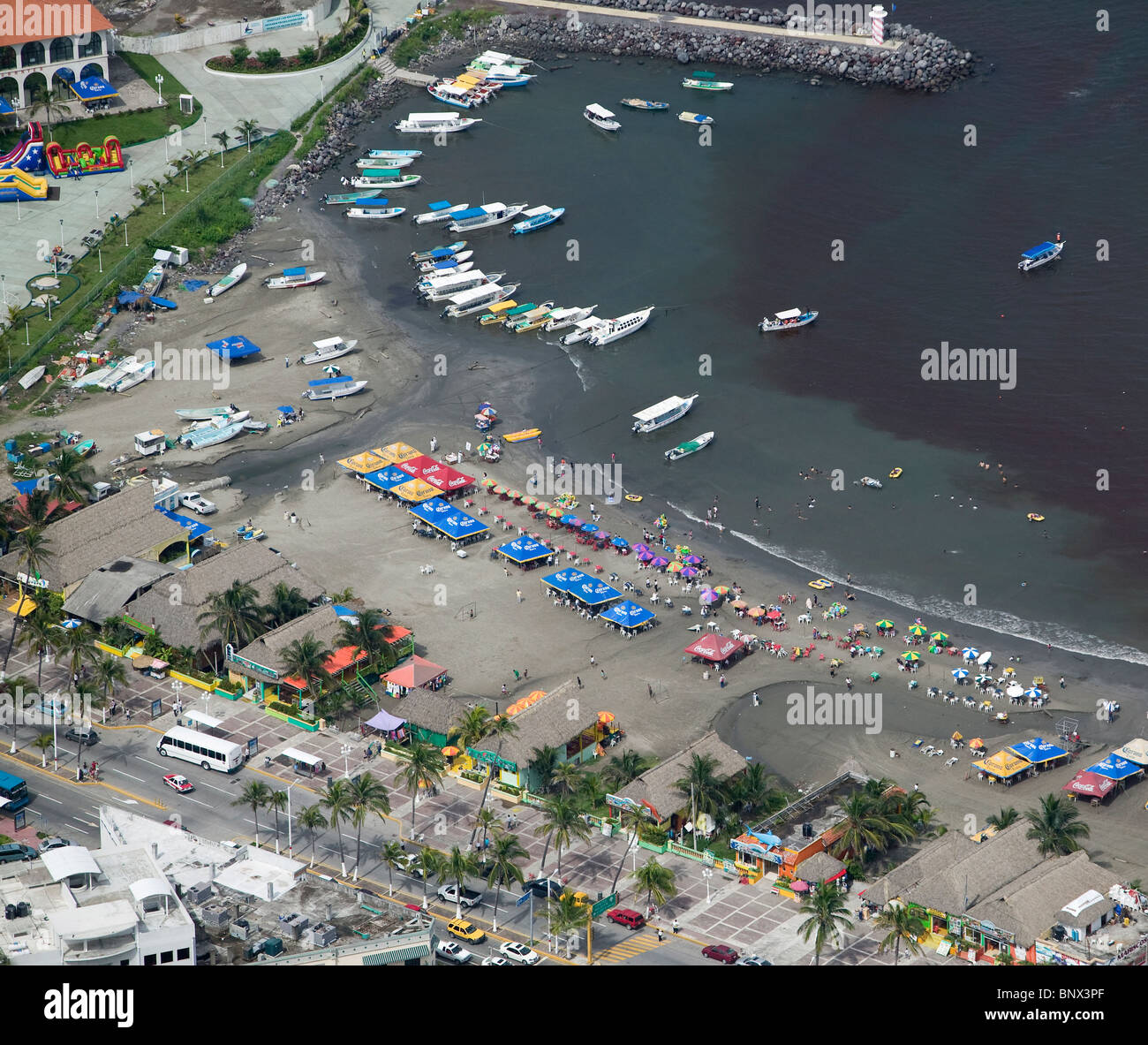 aerial view above downtown beach Veracruz Mexico Stock Photo - Alamy