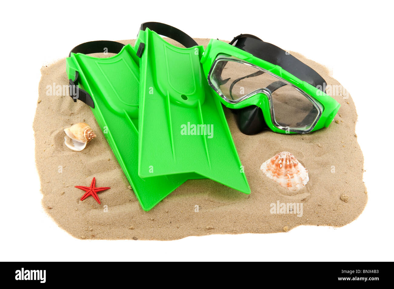 diving gear at the beach in concept Stock Photo - Alamy