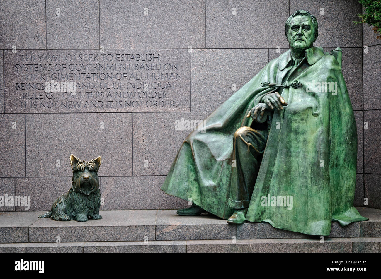 WASHINGTON DC, United States — The bronze statue of President Franklin ...
