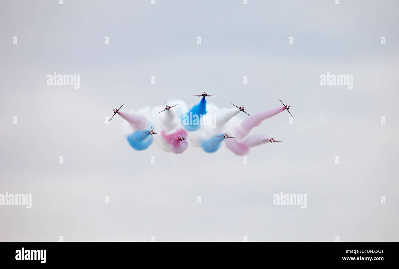 Farnborough RAF Red Arrows Hawk display team Stock Photo - Alamy