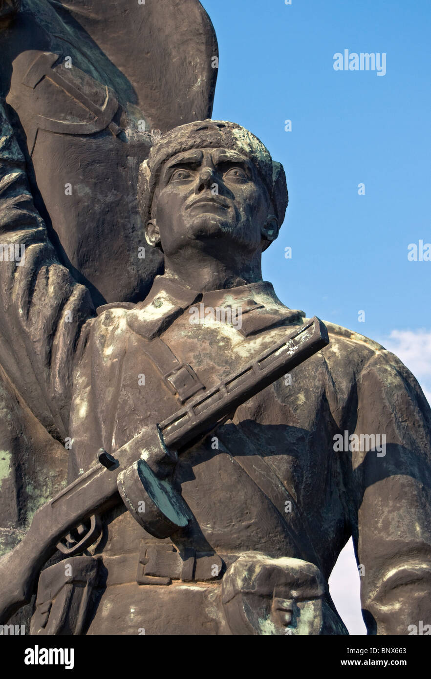 Close-up of Soviet Soldier, Liberation Monument, Statue (Memento) Park ...