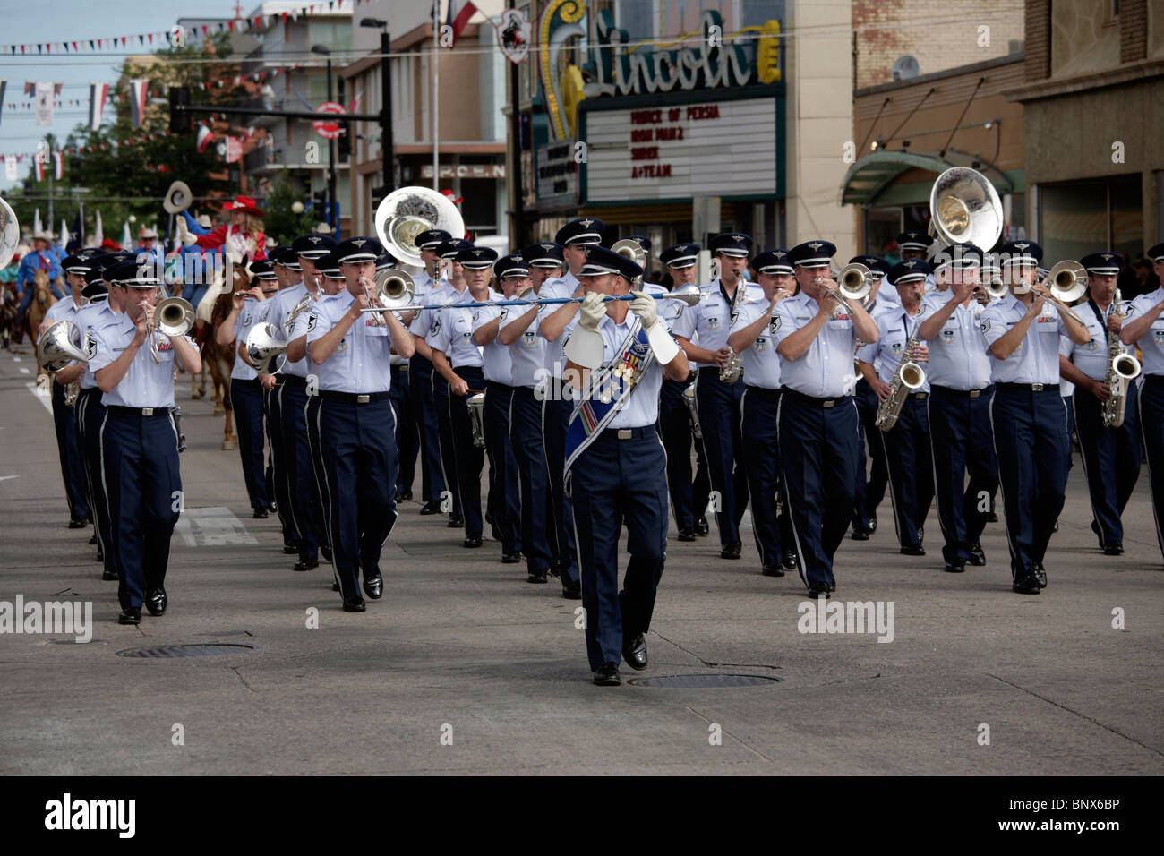 Parade in downtown Cheyenne, Wyoming, during the Frontier Days annual ...