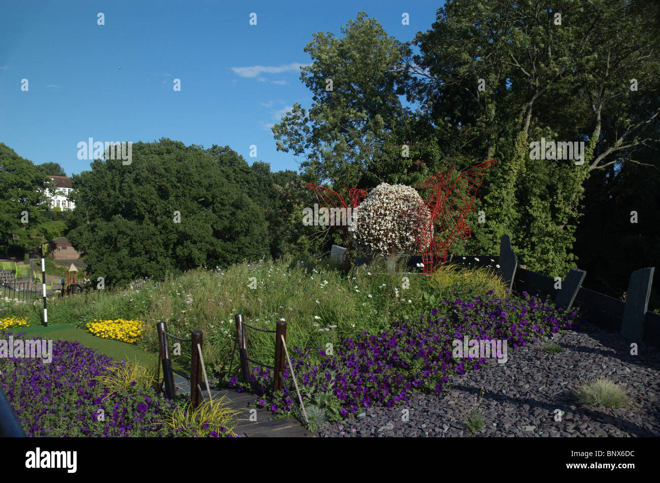 Flower display, Roath Park, Cardiff, UK Stock Photo - Alamy