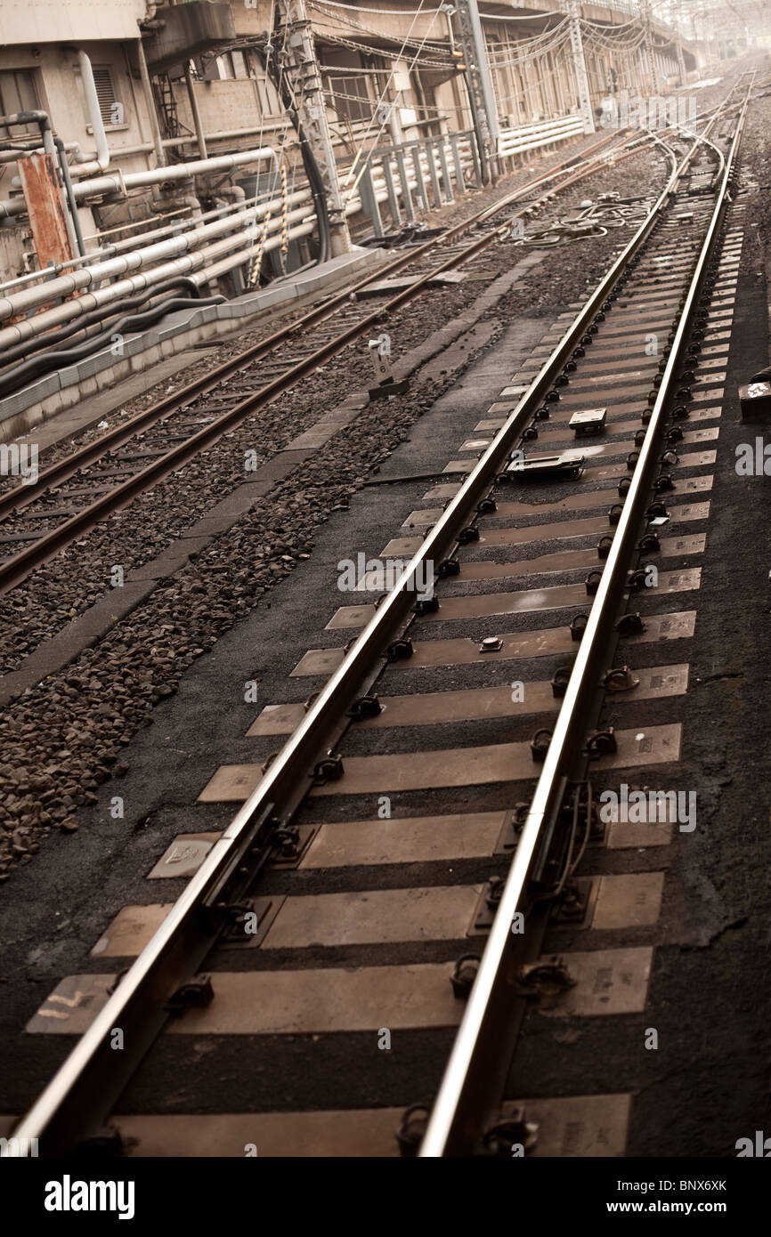 Train track at Tokyo, Japan Stock Photo - Alamy