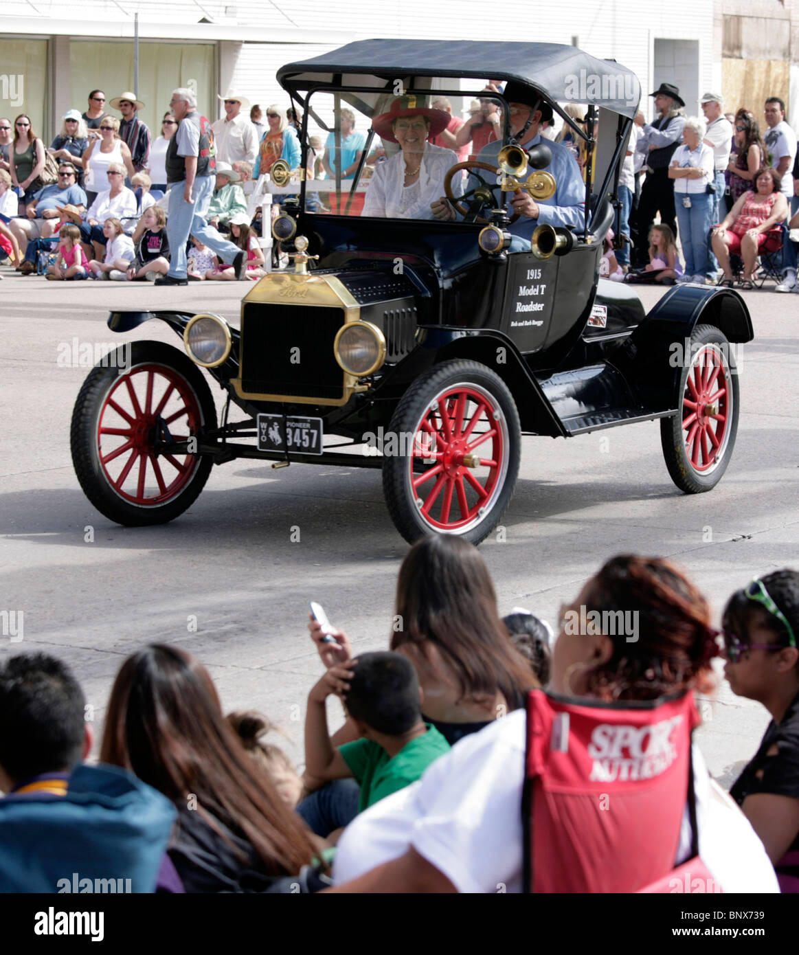 Parade in downtown Cheyenne, Wyoming, during the Frontier Days annual ...