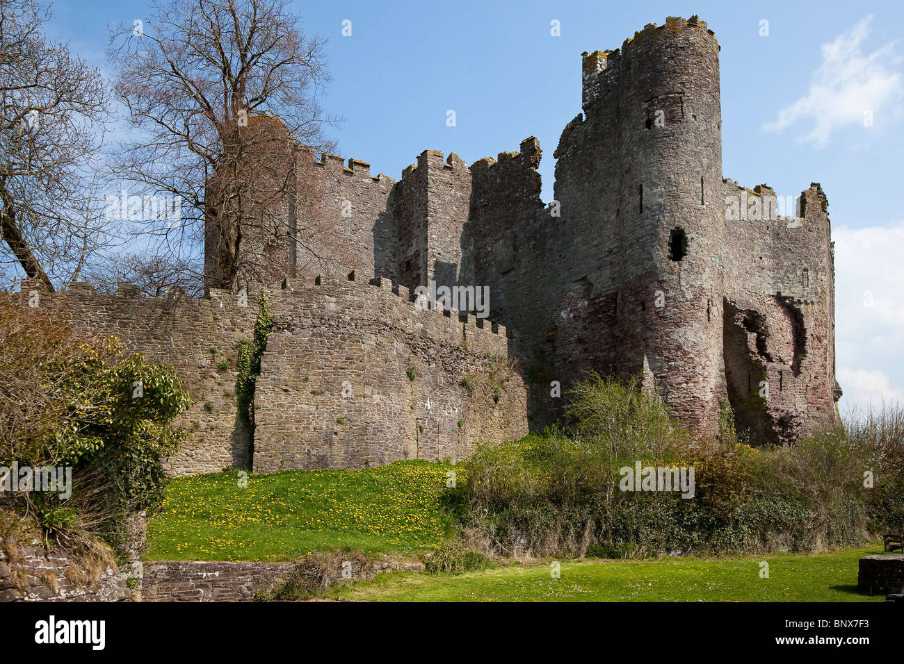 Castle ruin Laugharne Wales UK Stock Photo - Alamy